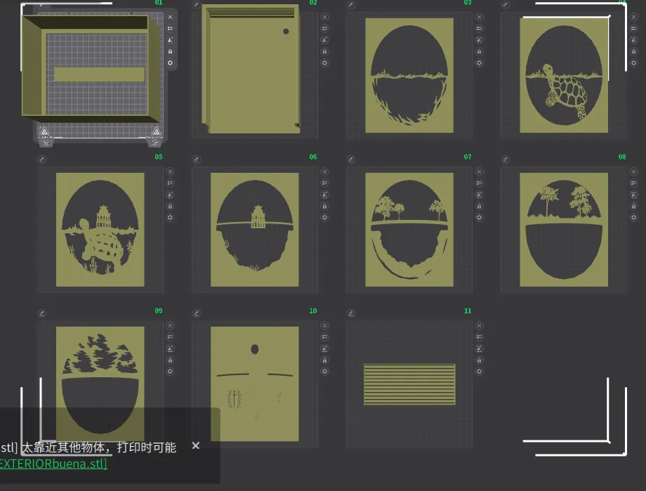 3D Printer Files | 3MF File | Golden Turtle Hoan Kiem Lake lightbox (shadow box) | Creality Cloud