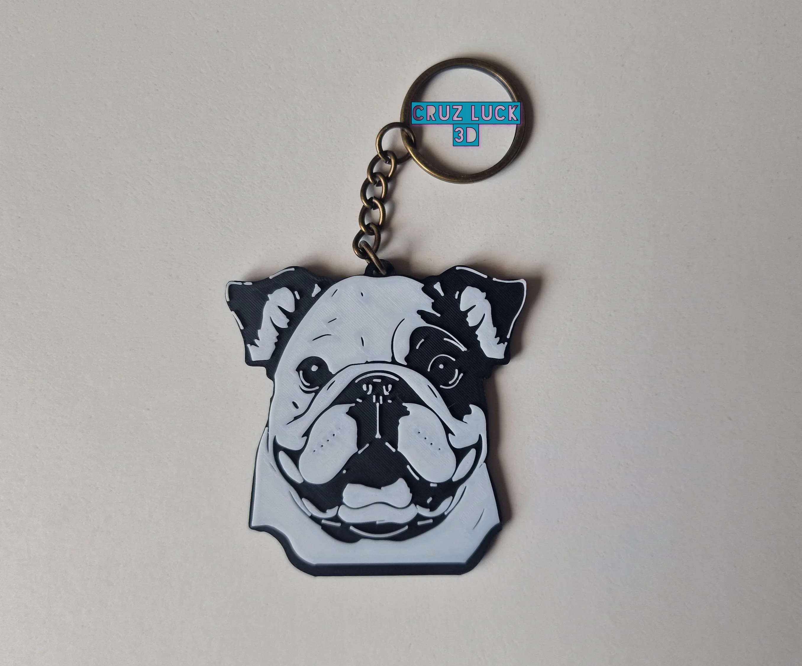 Jewelry & Accessories STL Download - Llavero Bulldogby Cruz Luck 3d