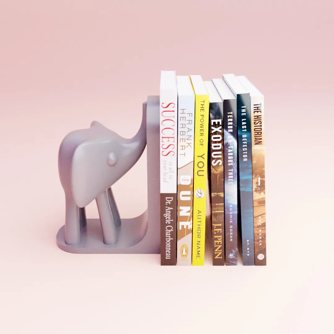 3D Printer Files | 3MF File | beautiful elephant bookend for home ...