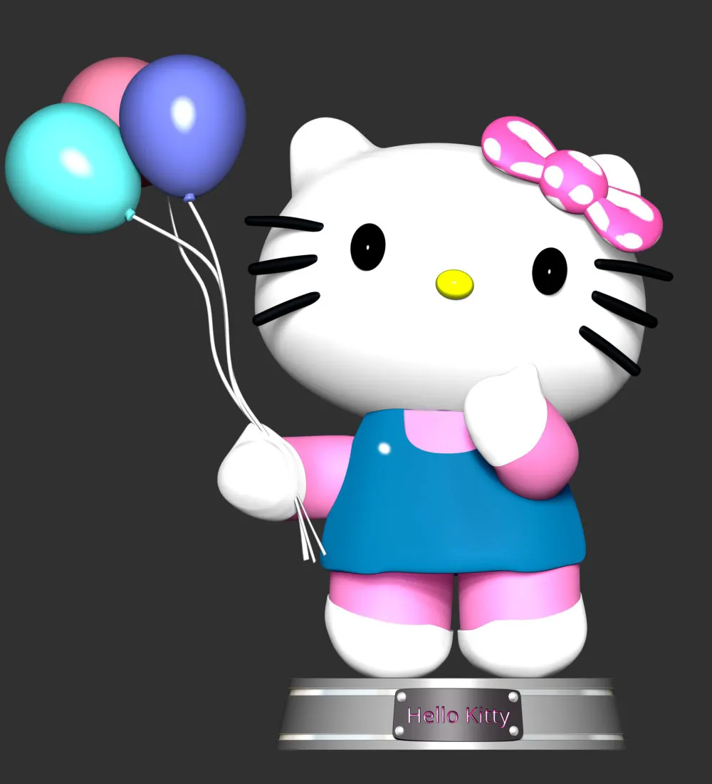 Other STL Download - Hello Kitty With Ballonsby LoveModels