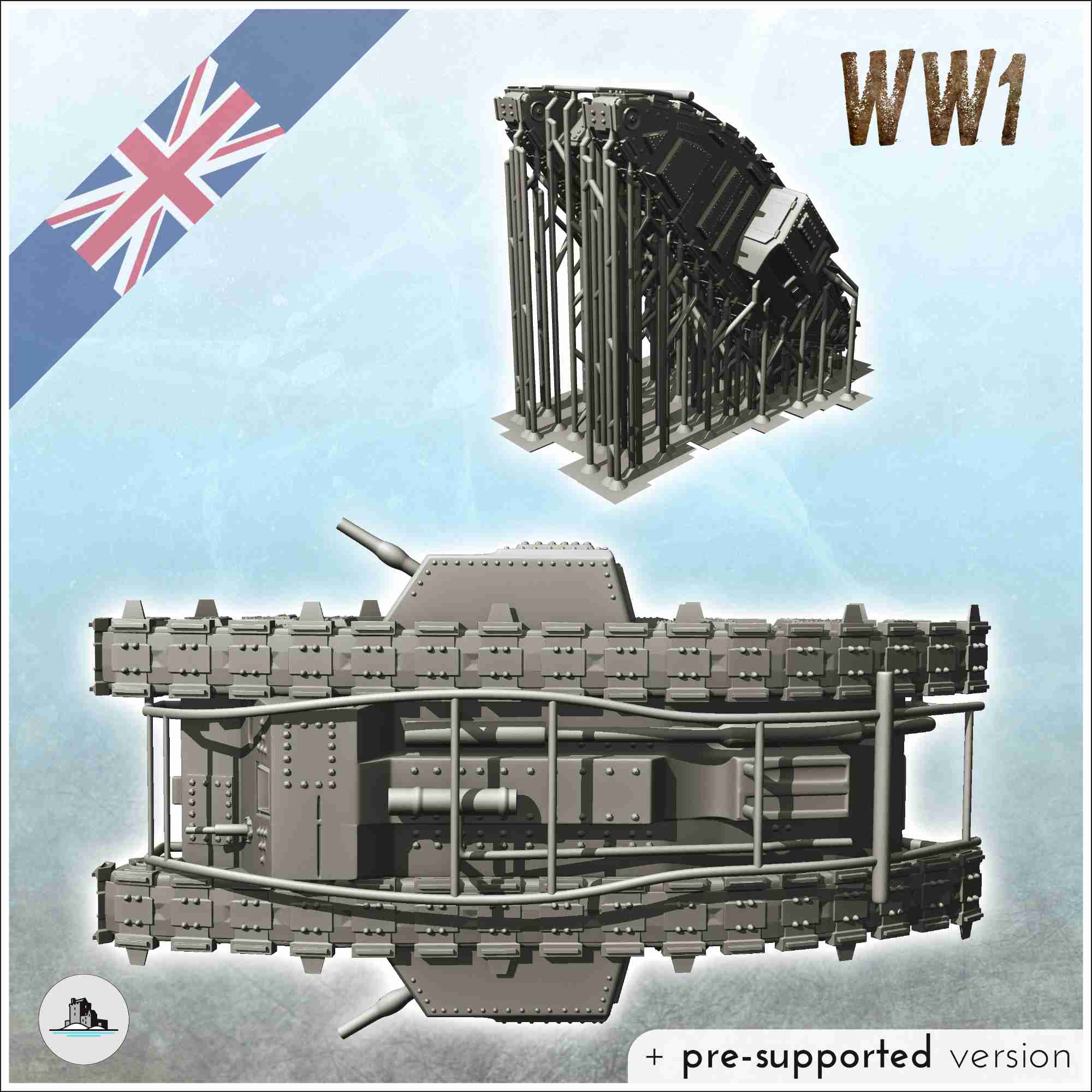 Mark I Male tank - scenery warhammer miniatures ww1 tabletop | 3D ...