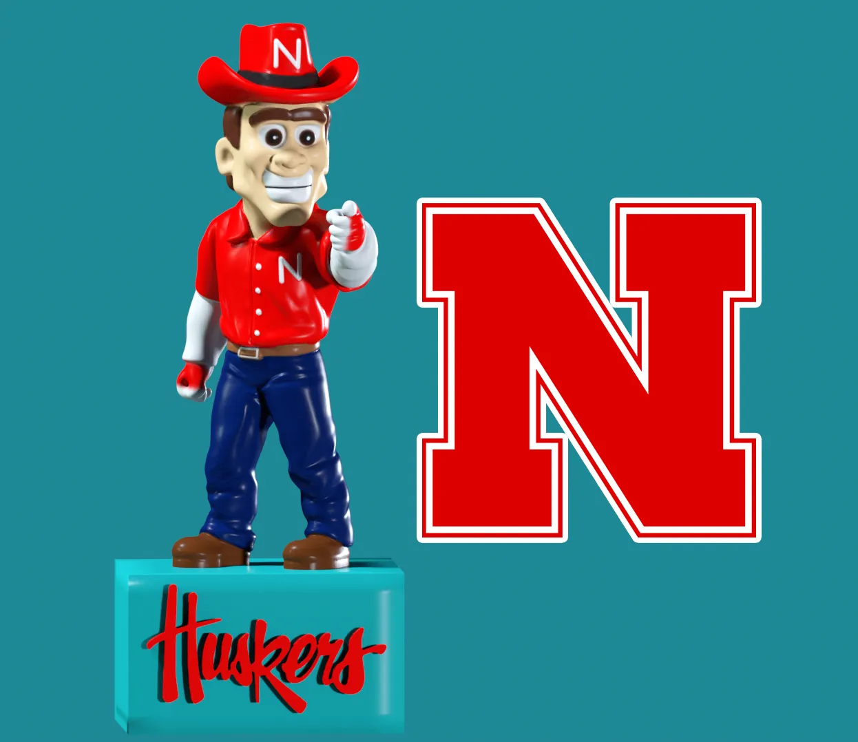 Characters & Creatures STL Download - NCAA - Herbie Husker - Nebraska ...