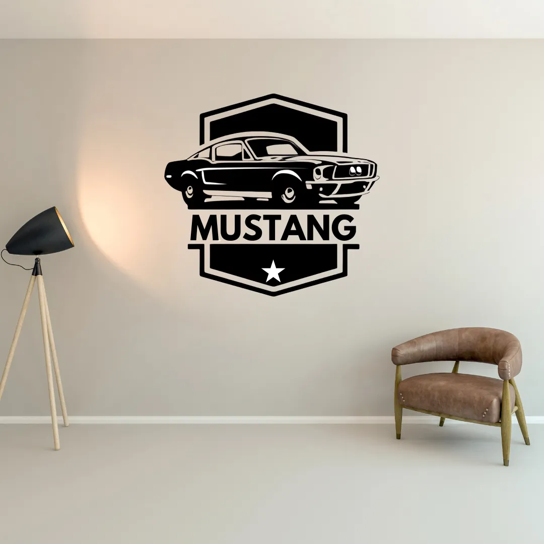 Home Decorations & Ornaments STL Download - Mustang Logo Wall artby ...