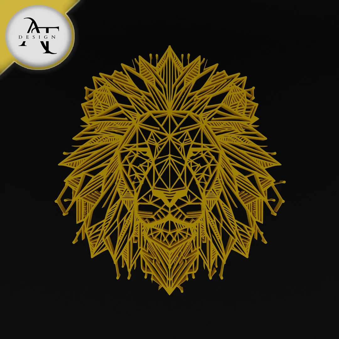 Other STL Download - Lion - Geometric - 2D Wall Art Decorby AT Design