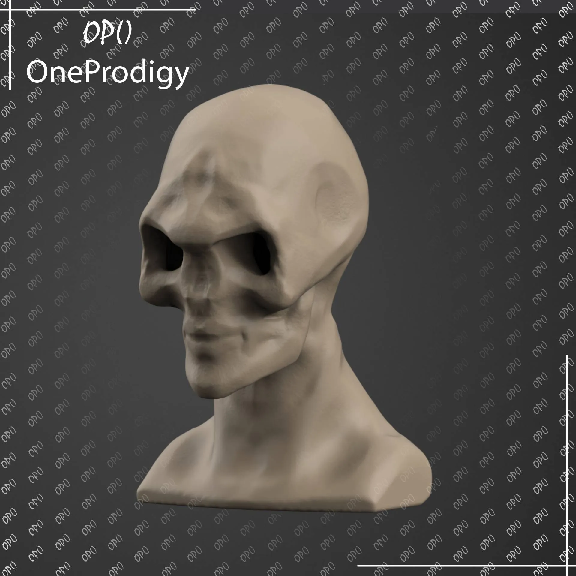 Sculptures & Artworks STL Download - Skull - Gigachadby OneProdigy