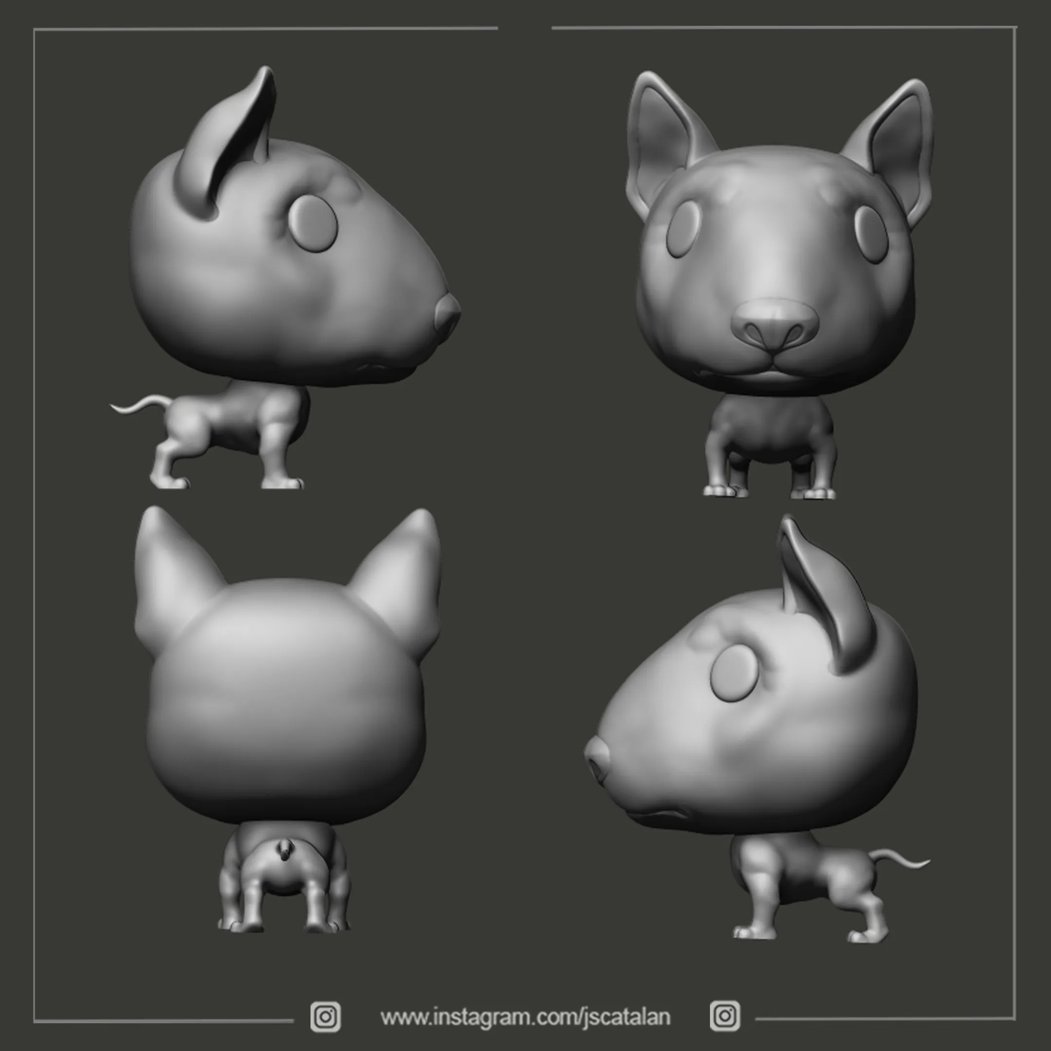 Characters & Creatures STL Download - BULL TERRIER FUNKO POP DOG ...