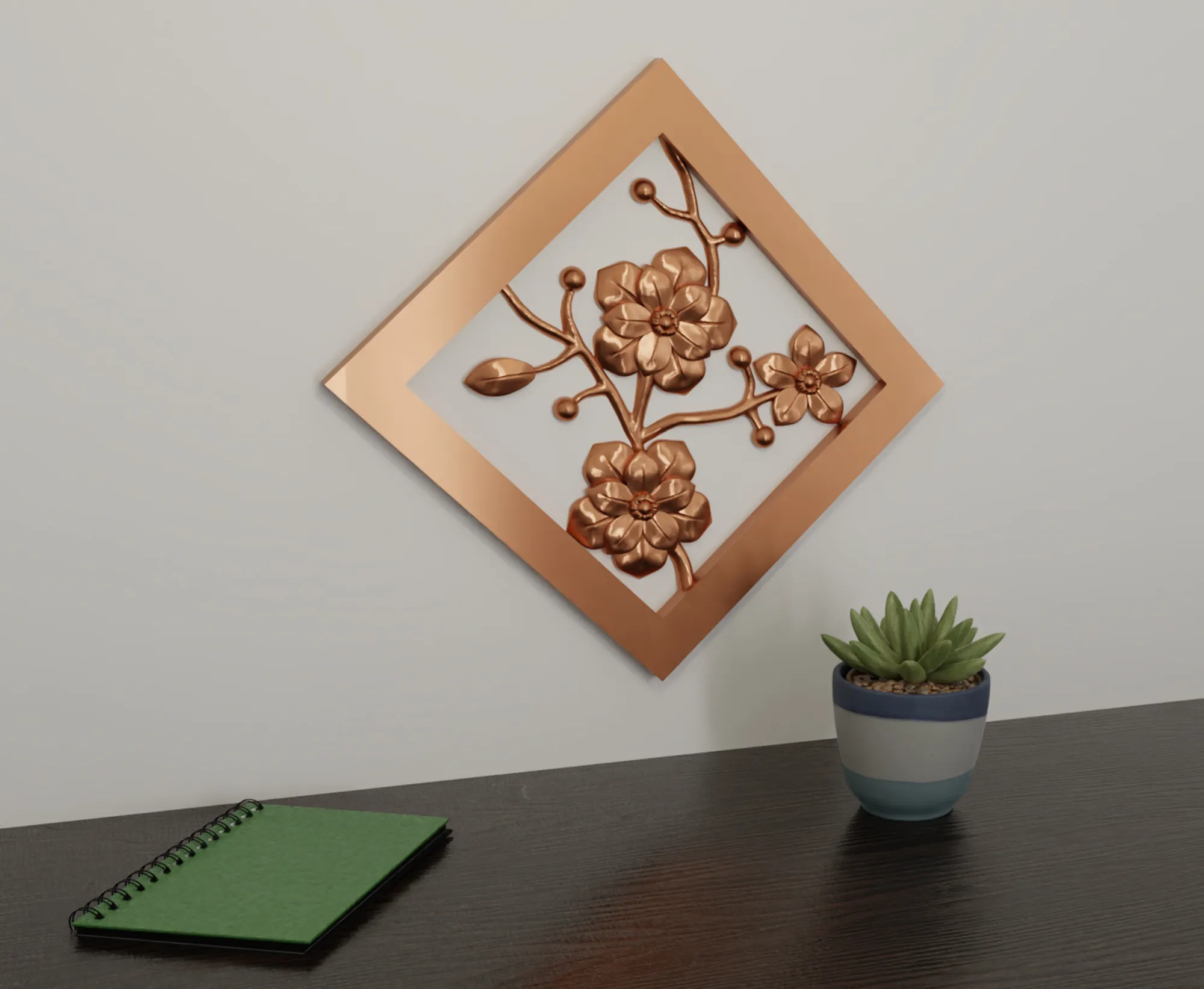 Home Decorations & Ornaments STL Download - Flower Frame Wall Decorby ...