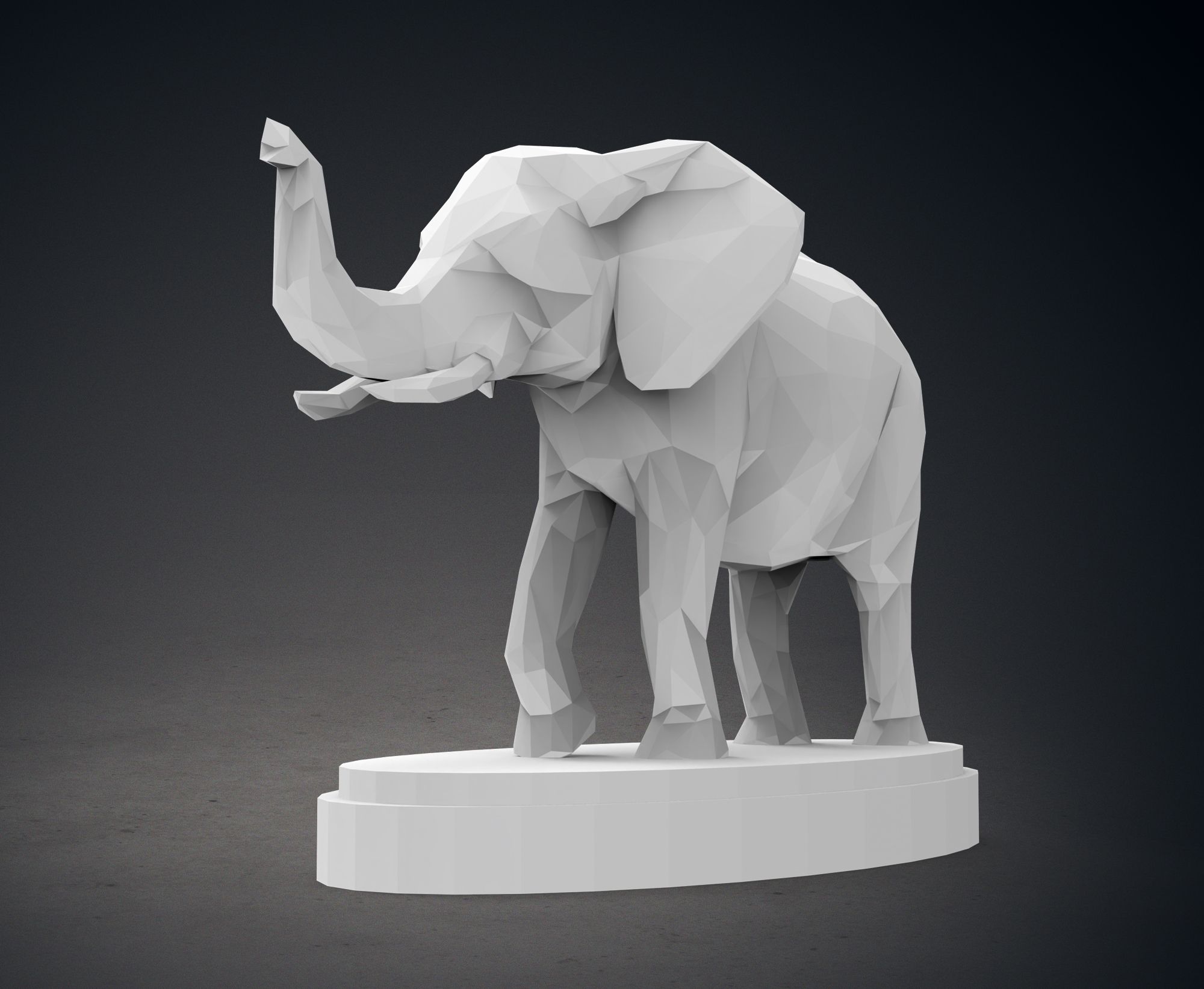 Elephant in Low Poly | 3D models download | Creality Cloud