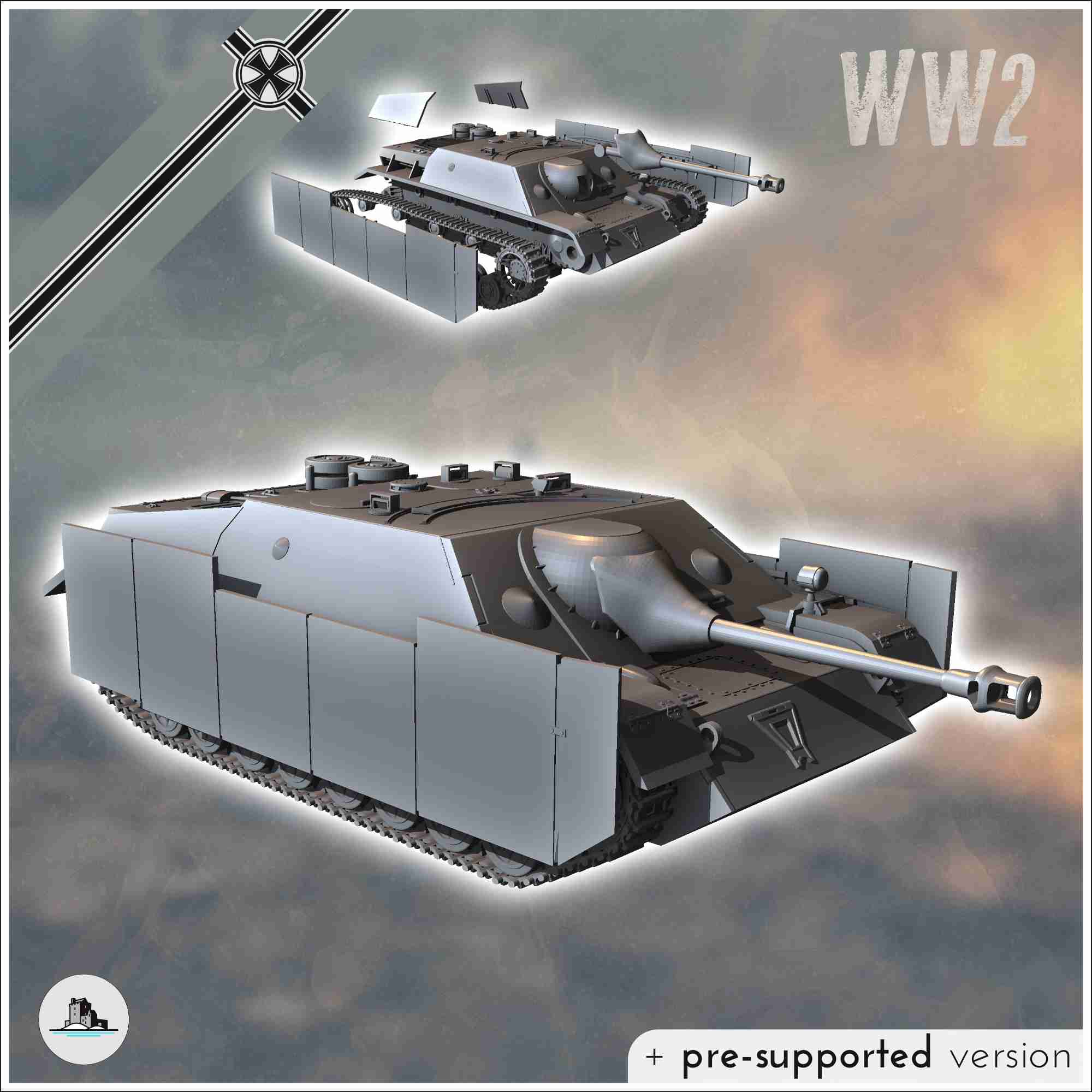 Jagdpanzer IV L/48 75mm Pak 39 - miniatures tank ww2 flames | 3D models ...