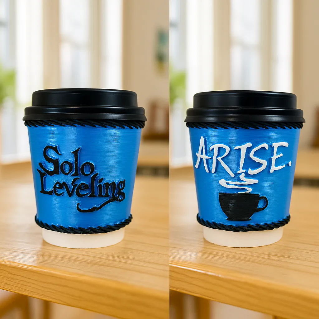 Solo Leveling “Arise” 3D Printed Coffee Cup Sleeve Summon your inner ...