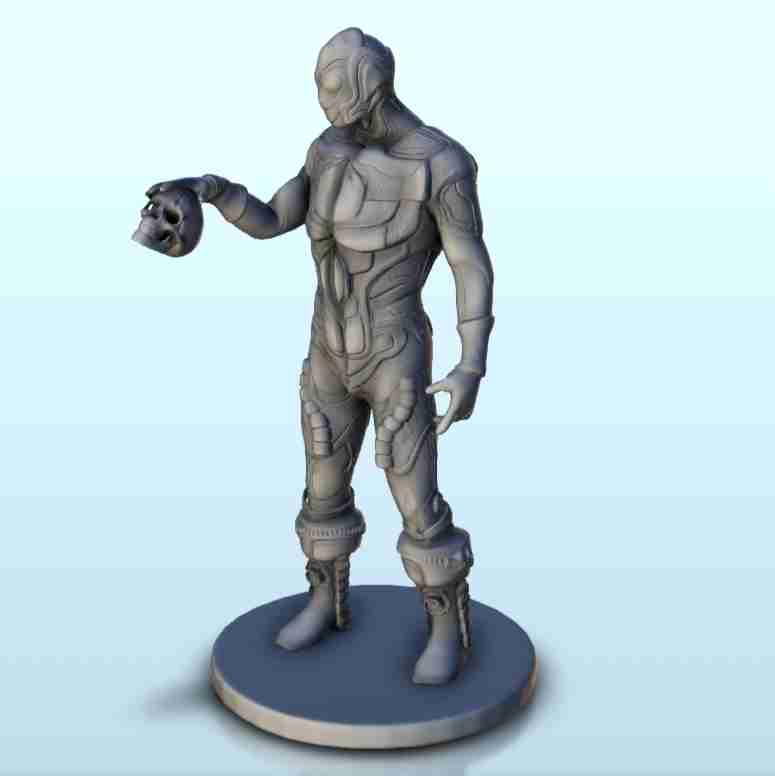 Alien soldier with light armour and skull 6 - miniatures sci | 3D ...