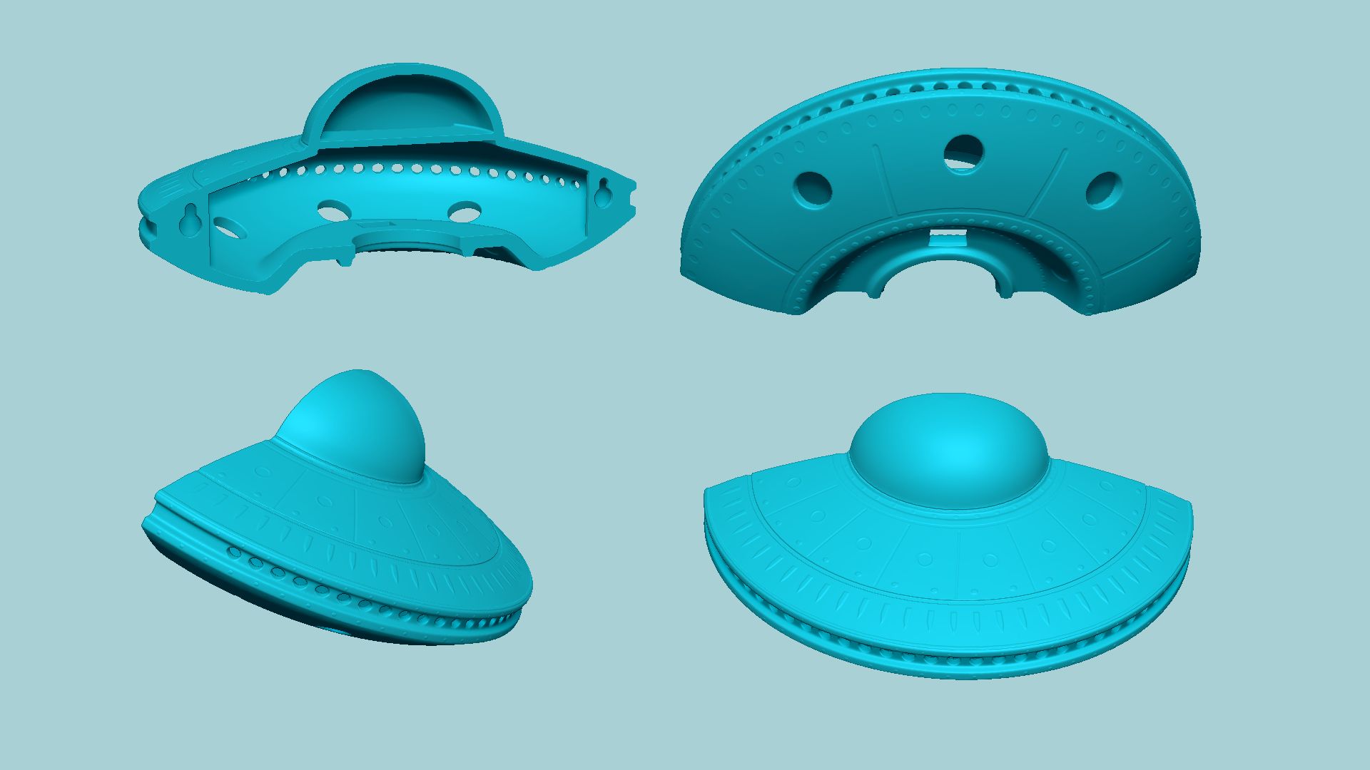 Alien UFO Wall Light Spaceship - Creative STL | 3D models download ...