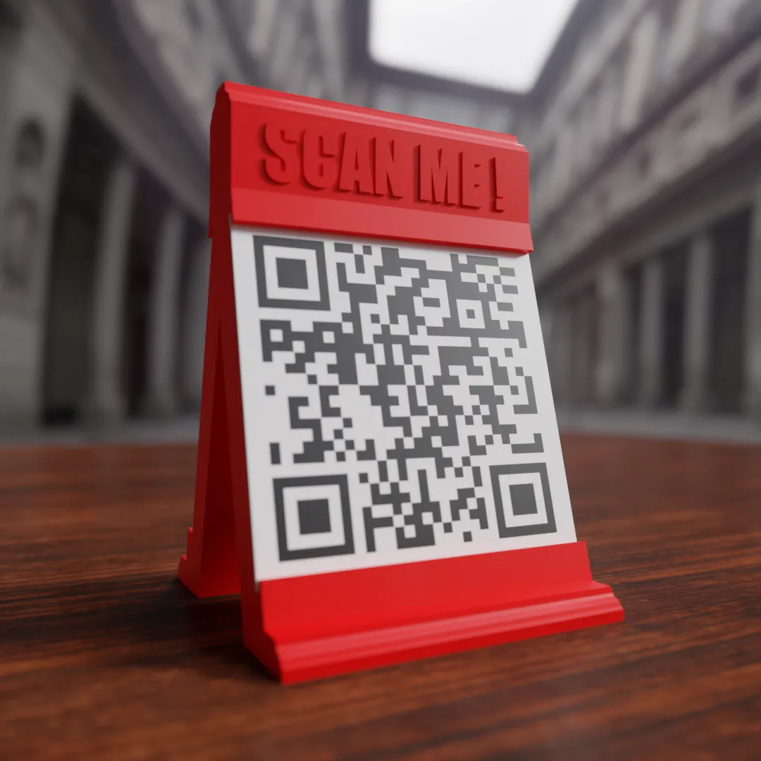 Workshop & Tools STL Download - QR Code Stand Scan Meby AYHANCELİK