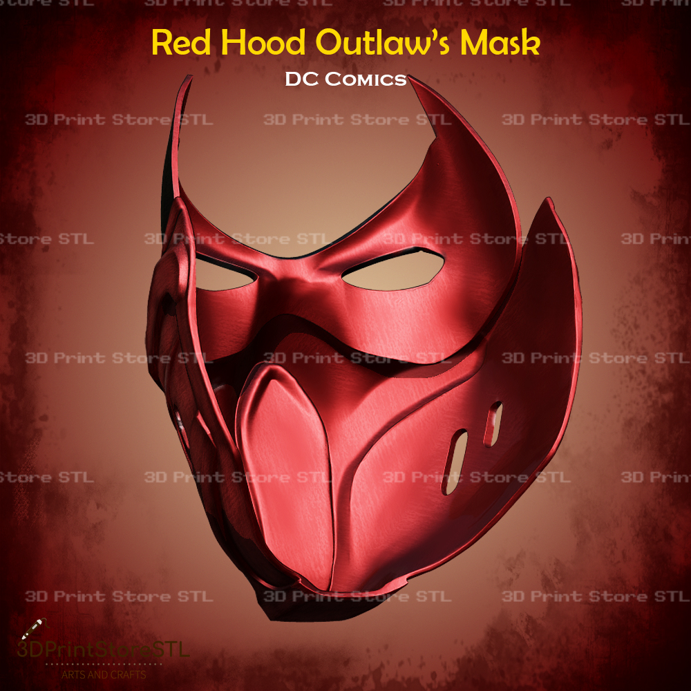 Red Hood Outlaw Mask Cosplay DC Comics - STL File | 3D models download ...