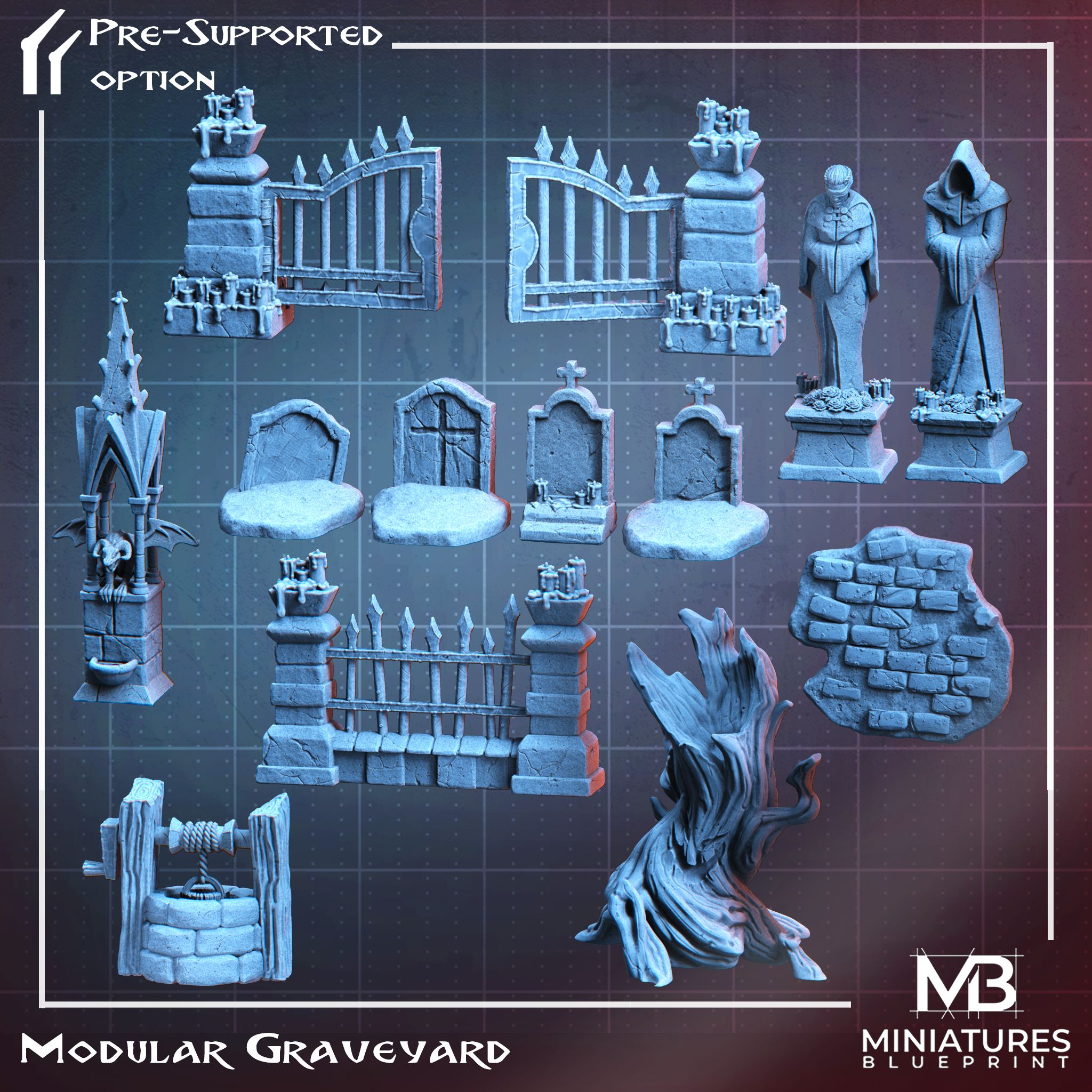 Modular Graveyard - Epic modular terrain | 3D models download ...