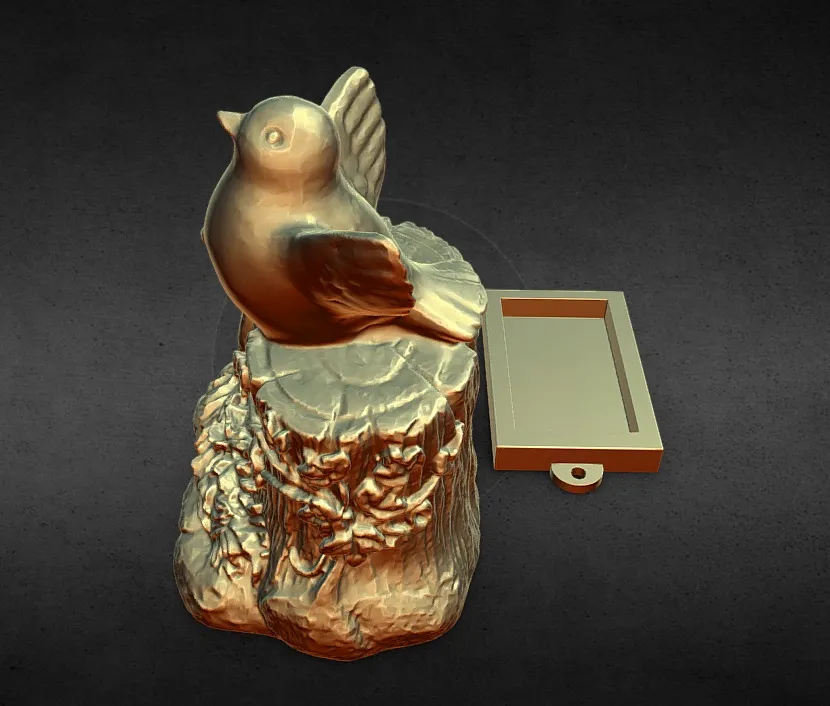 Home Decorations & Ornaments STL Download - Blue Bird Hide A Key garden ...