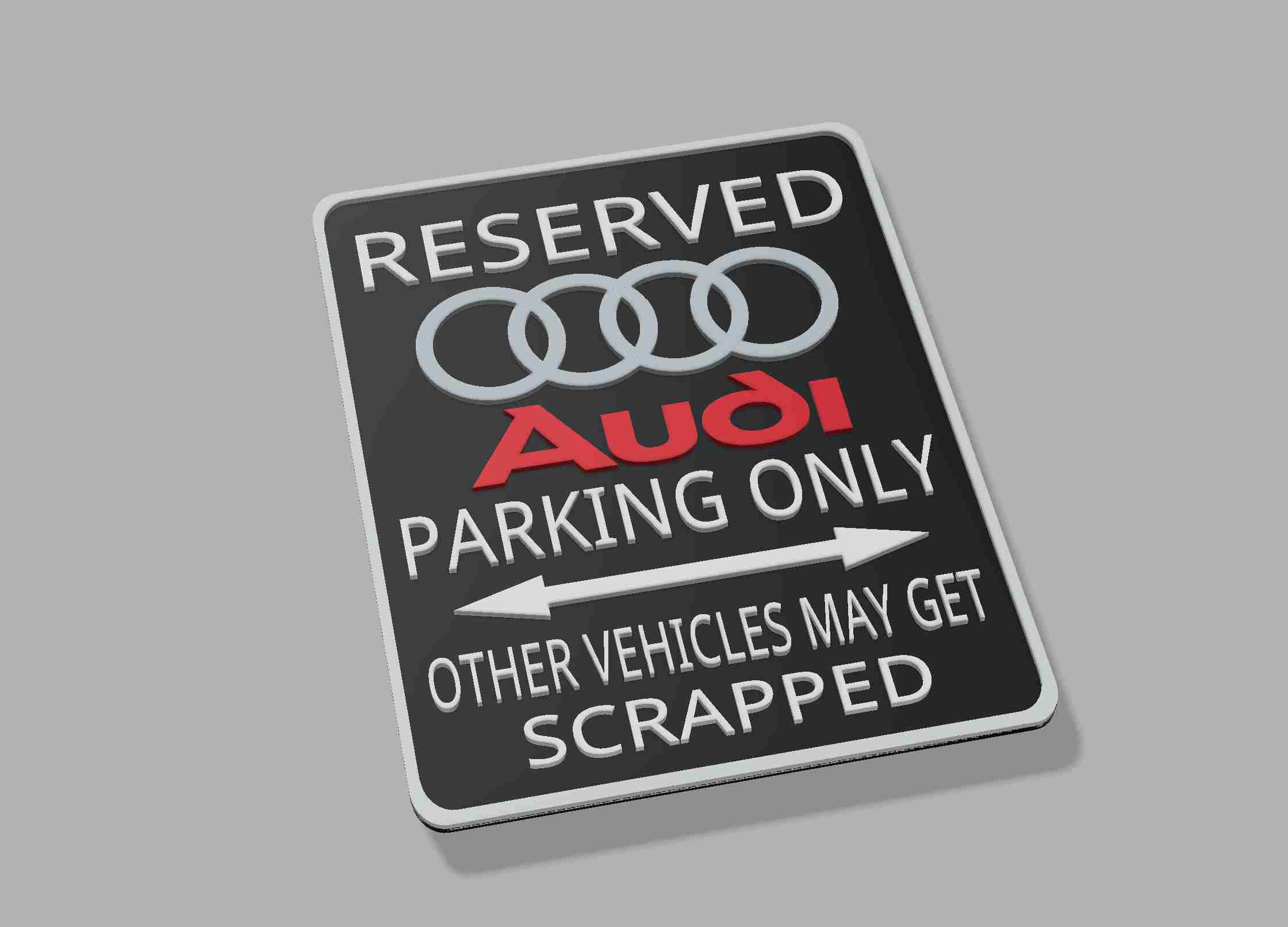 Audi Q3 4 5 7 8 A3 S5 RS TT TTS Quattro e-Tron Workshop Sign | 3D ...