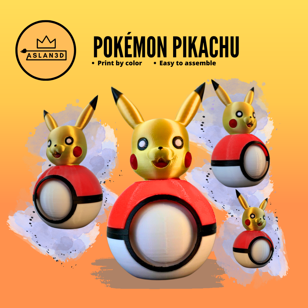 PIKACHU + POKEBALL | 3D models download | Creality Cloud