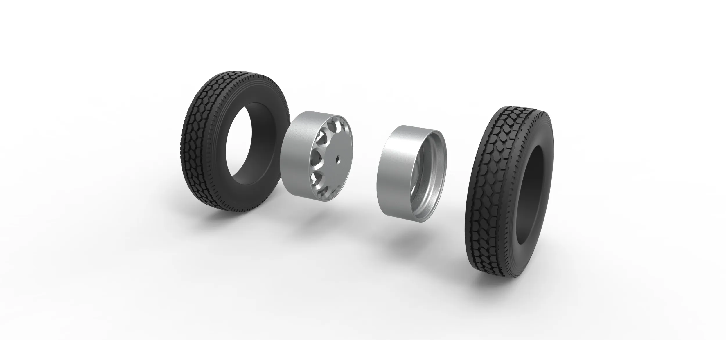 Vehicles & Machinery STL Download - Rear custom wheel of semi truck ...