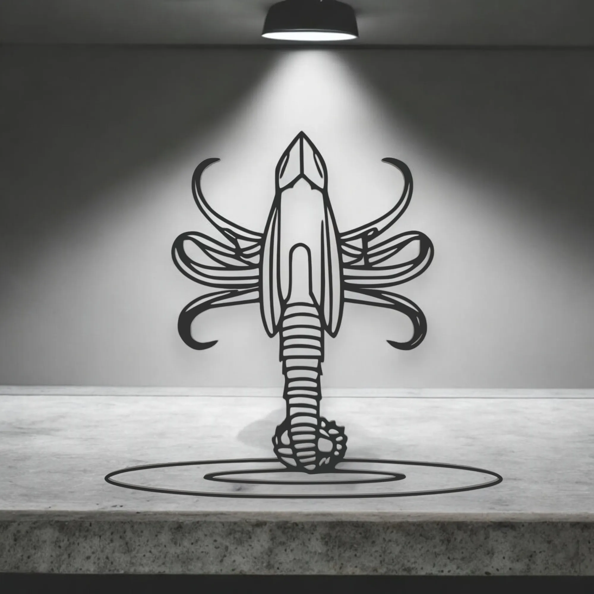 Sculptures & Artworks STL Download - Kraken Line Art - Desktop Line ...