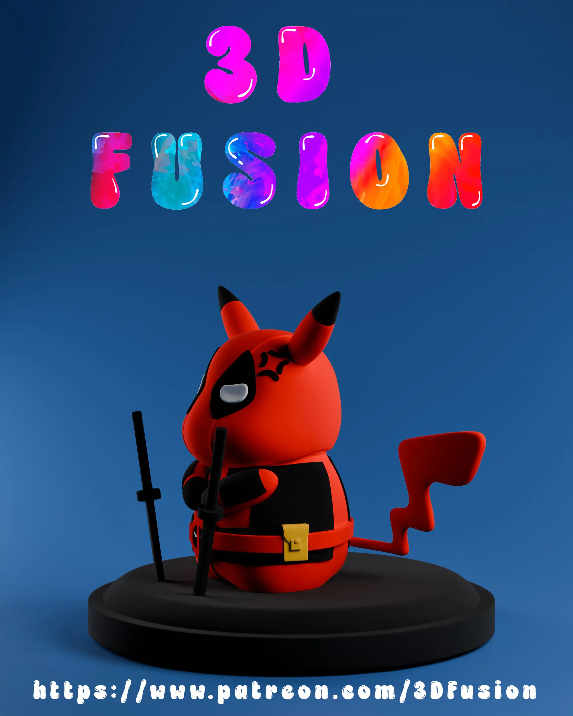 3D Printer Files | 3MF File | Pikachu X Deadpool | MultiColor Pokemon ...