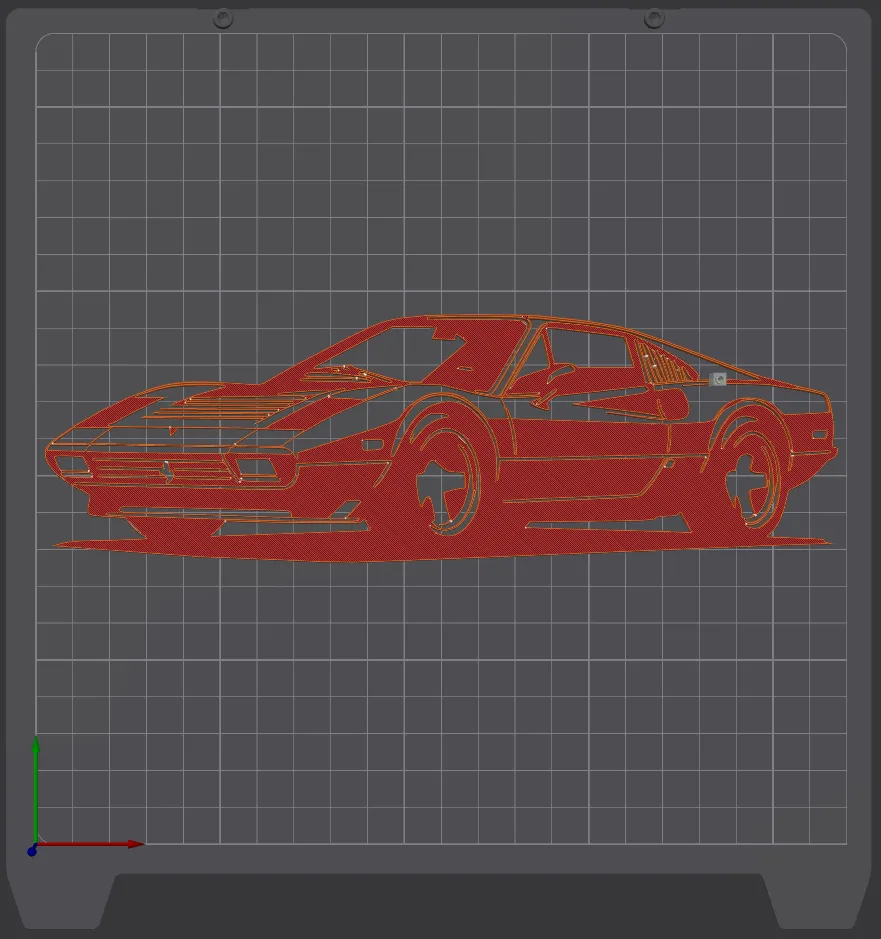 3D Printer Files | 3MF File | FERRARI 308 GTB - 2D WALL ART #2 ...