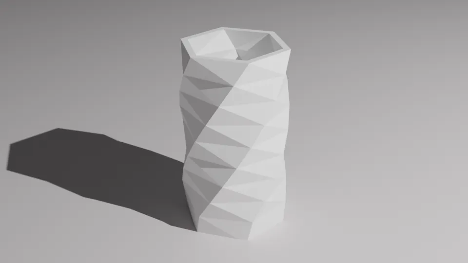 3D Printer Files | 3MF File | Hexagonal Cylinder Twirl - Vase | Creality Cloud