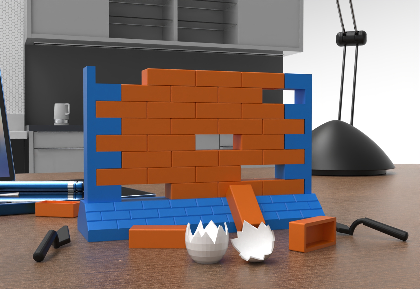 WALL GAME - PUSH THE BRICK GAME (BOARDGAME) | 3D models download ...