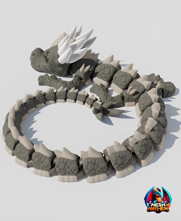 Characters & Creatures STL Download - Articulated Print in Place Dragon ...