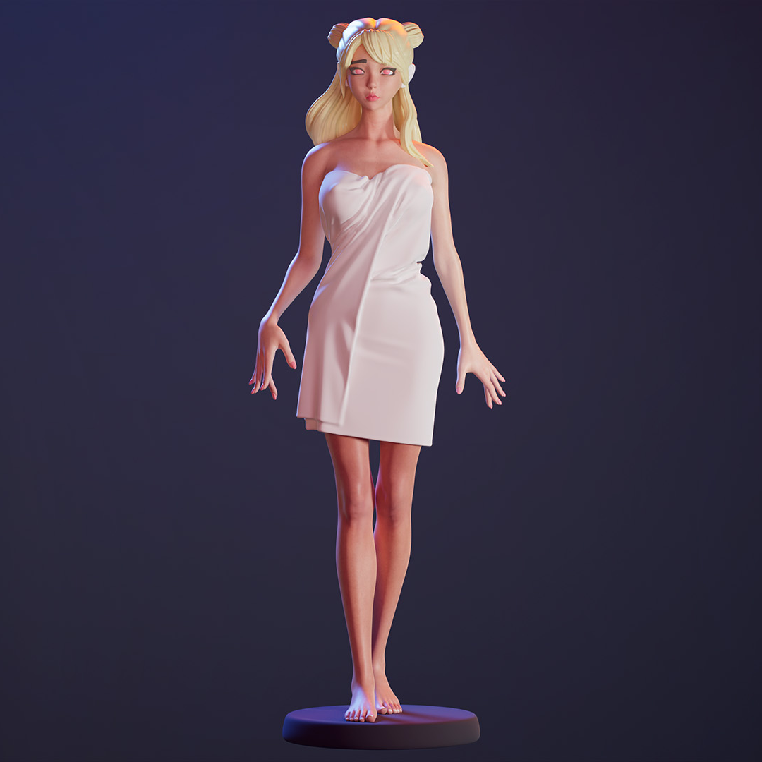 CUTE GIRL IN A TOWEL | 3D models download | Creality Cloud