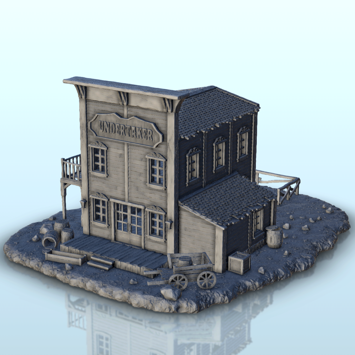 Funeral home with workshop - Terrain scenery West Old | 3D models ...