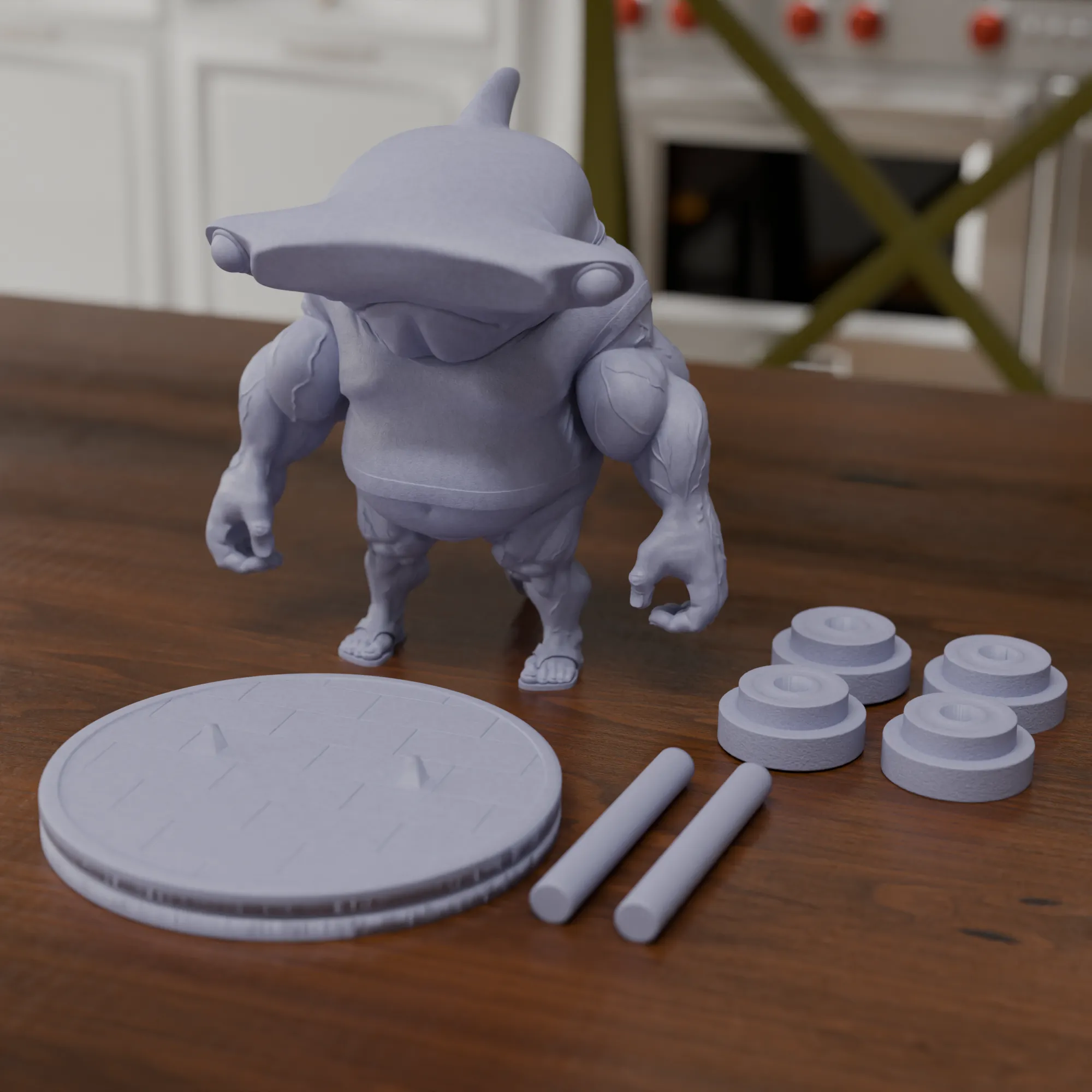 Characters & Creatures STL Download - MUSCULAR SHARKby MirDraft