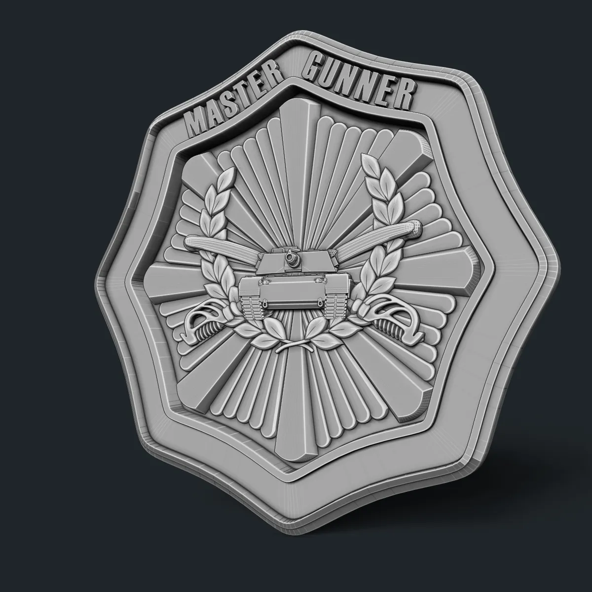 Badges & Coins STL Download - Master Gunner Badge #RoZby RuslanOz