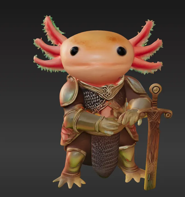 Characters & Creatures STL Descarga - Sir Axolotl - Ramuhs forge