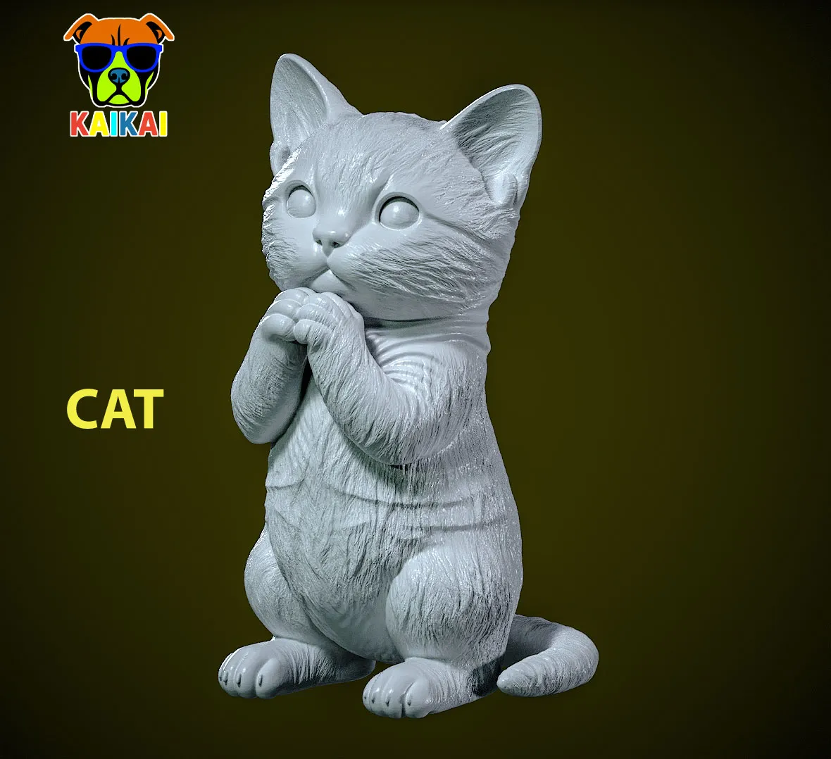 Characters & Creatures STL Download - Kitten Cat model - Cat statue ...