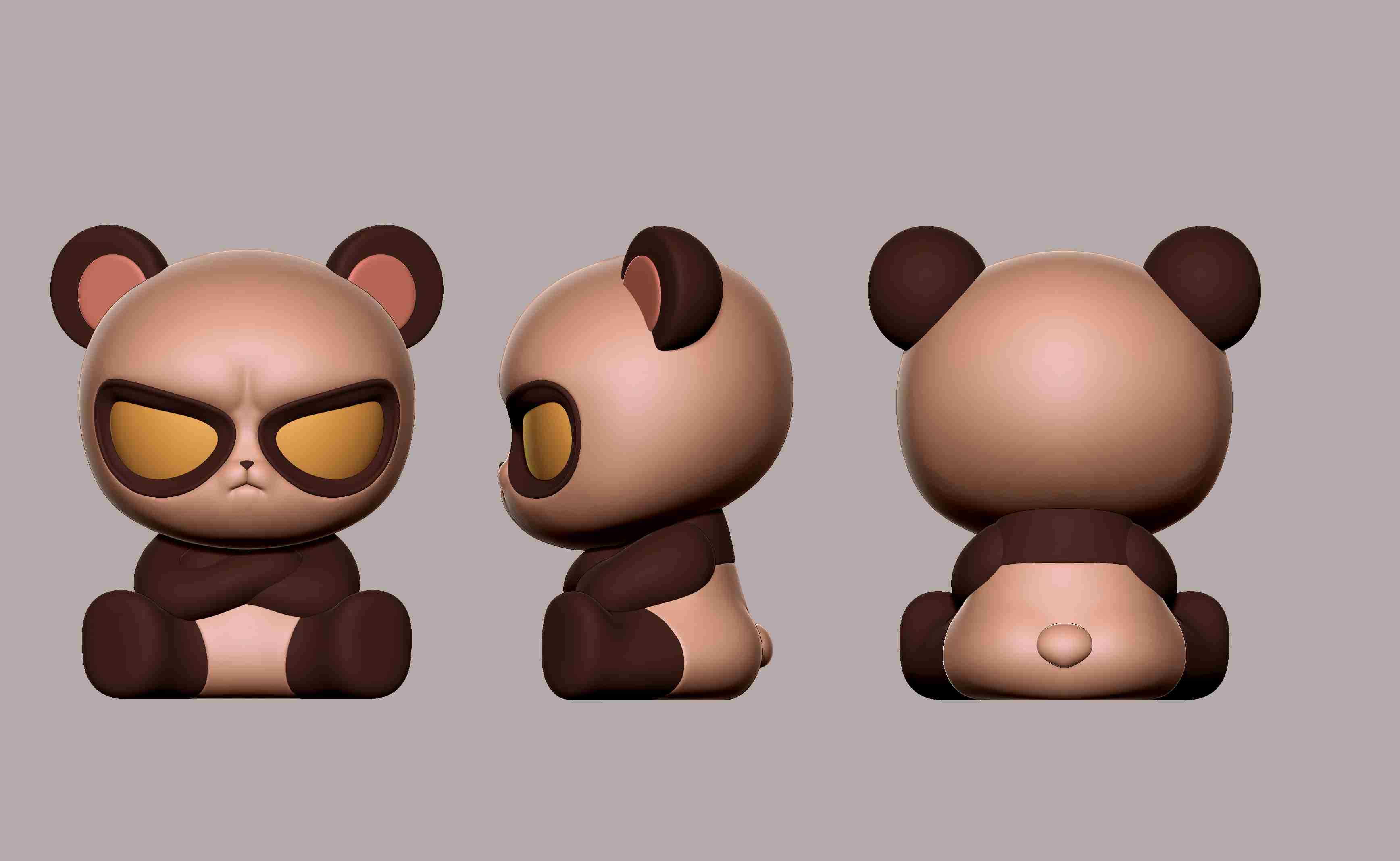 angry panda | 3D models download | Creality Cloud