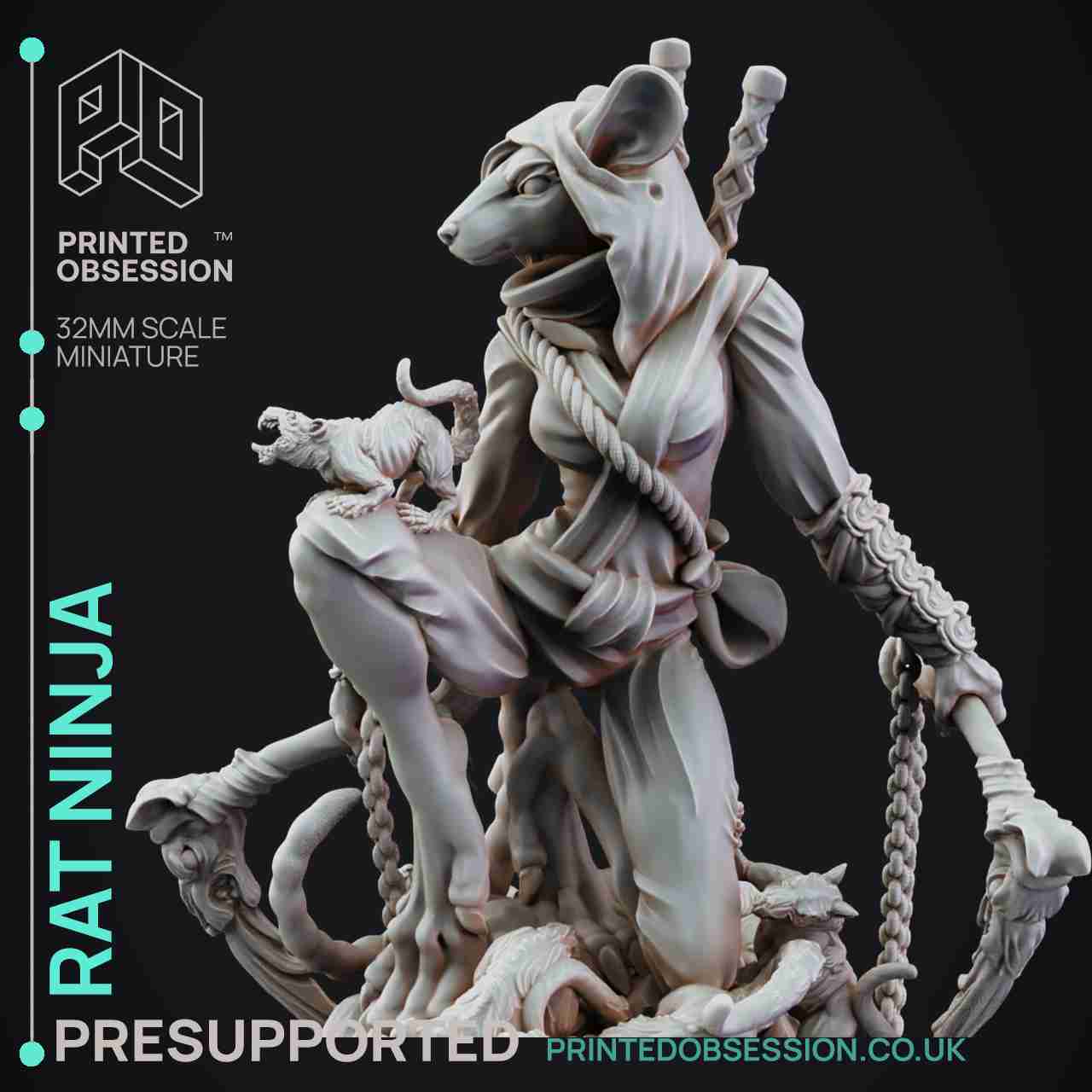 Rat Ninja - Assassin - PRESUPPORTED - 32mm scale | 3D models download ...