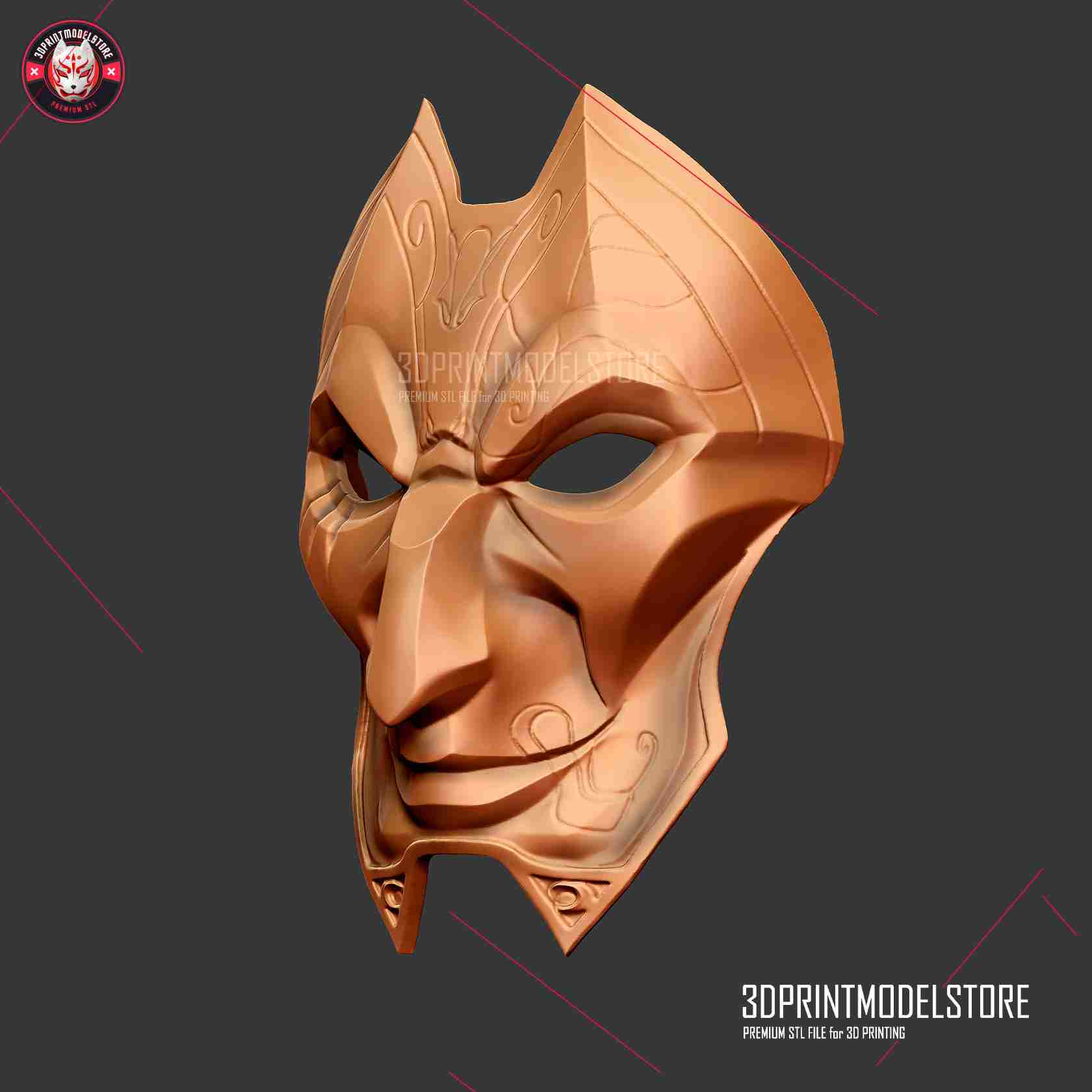 LOL League of Legends Jhin Mask Cosplay Halloween Costume | 3D-Modelle ...
