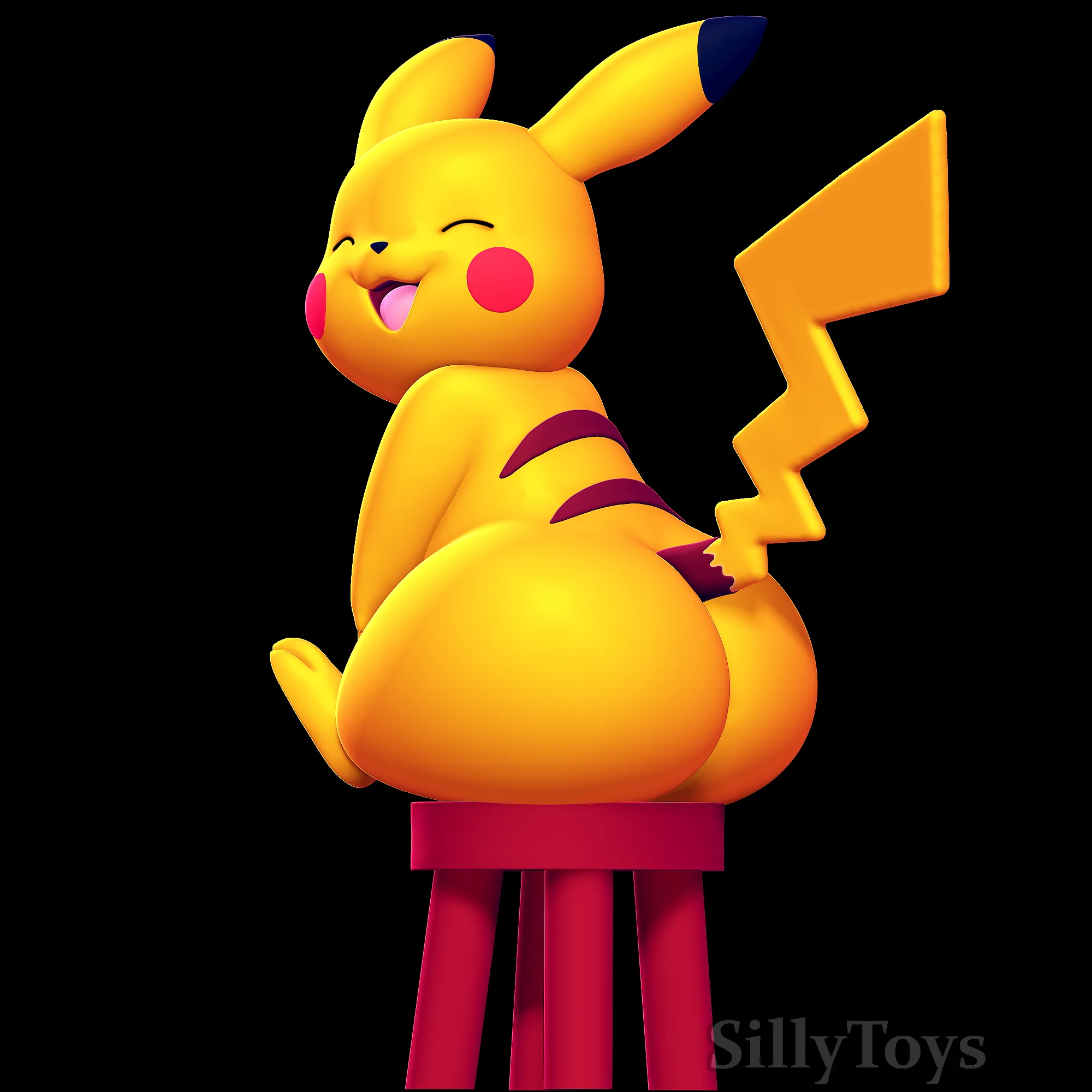 Other STL Download - Pikachu Sitting on a Stoolby SillyToys