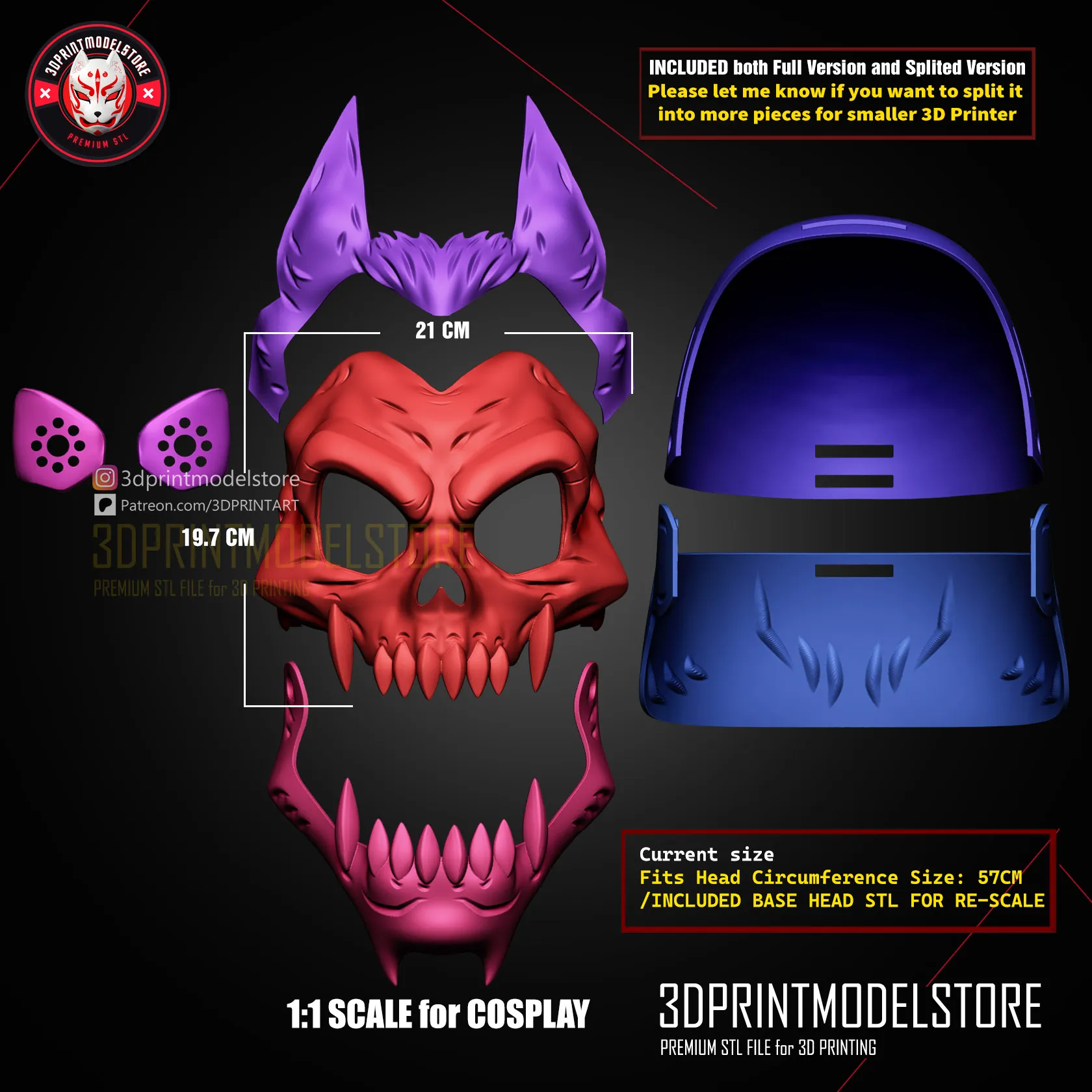 Cosplay STL Download - Barry The Chopper Skull Mask - Full Metal ...