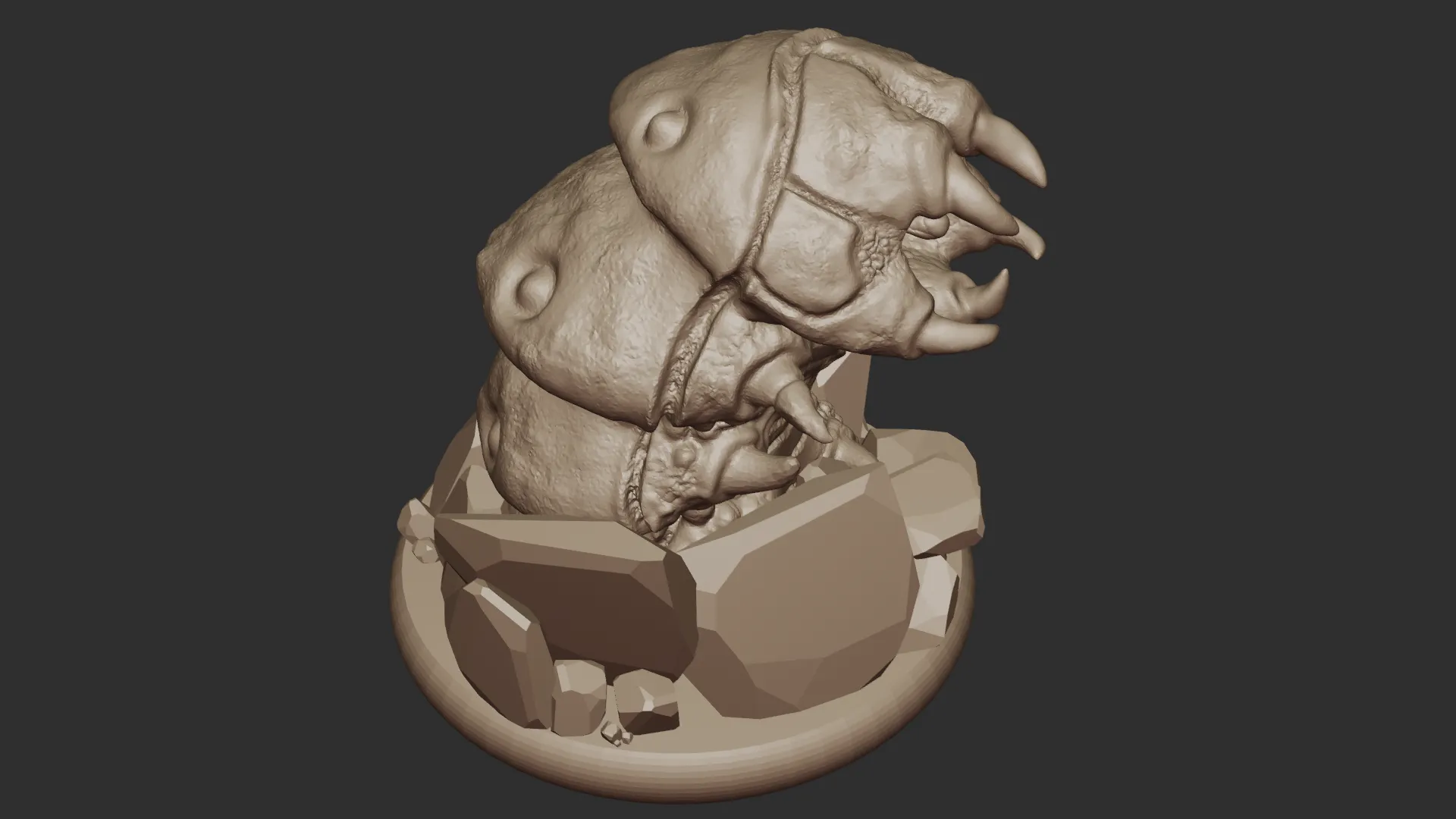 Characters & Creatures STL Download - Rock Worm Head 3D model ...