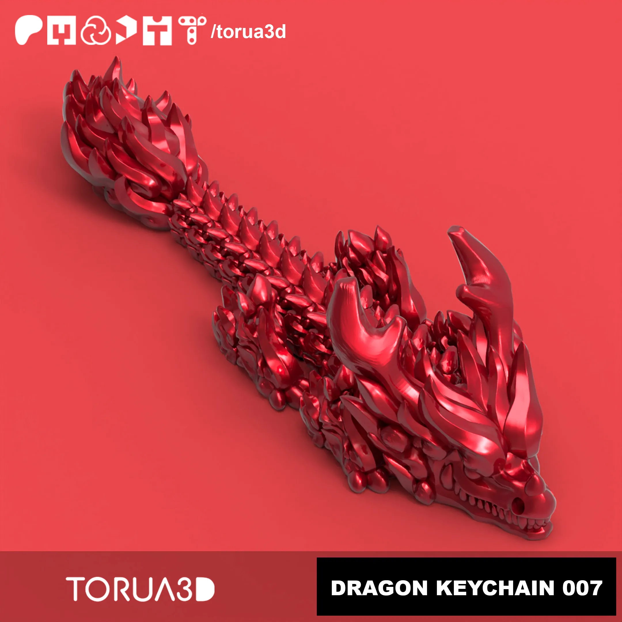 Board Games & Card Games STL Download - Articulated Dragon Keychain 007 ...