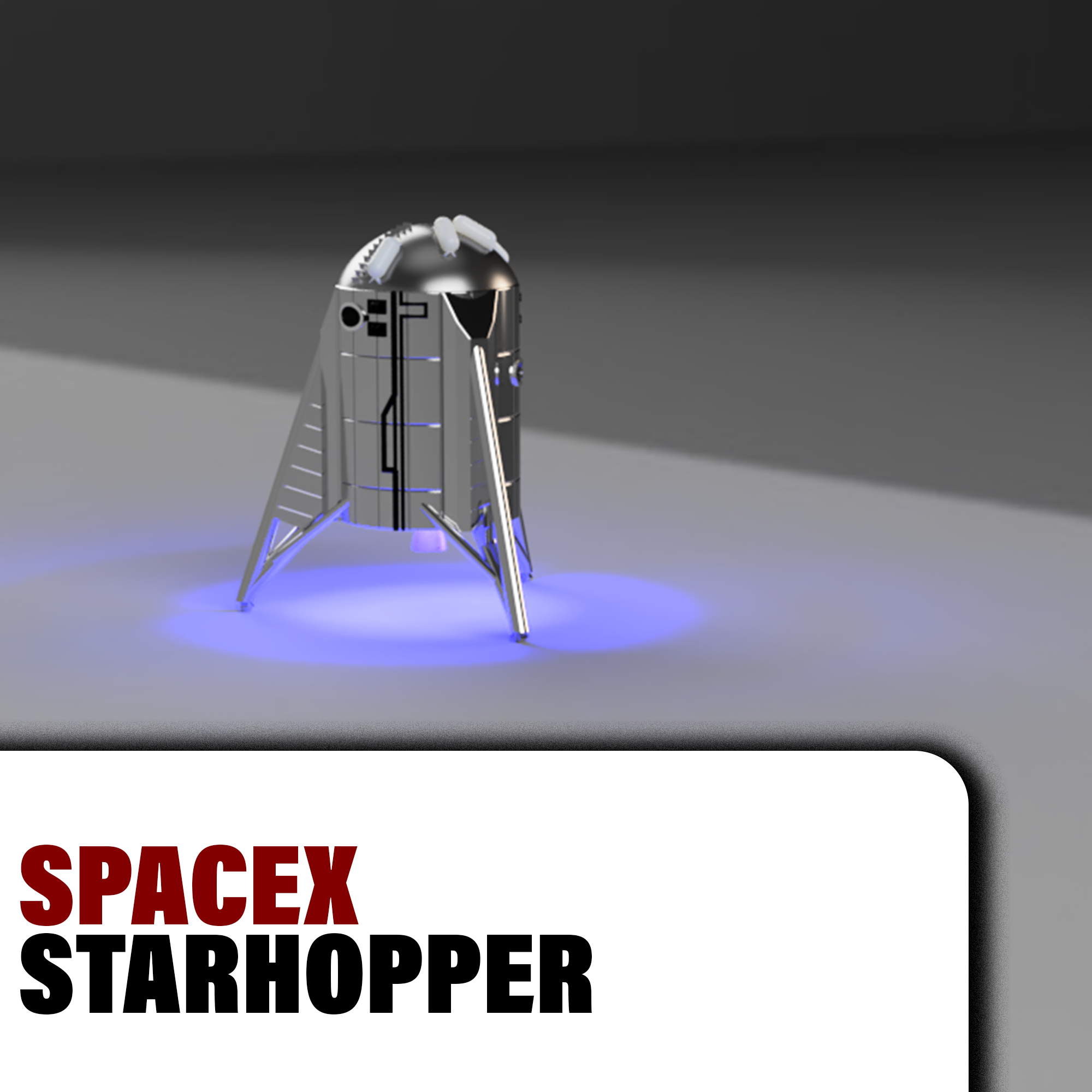 SpaceX Starhopper | Leds Inside | 3D models download | Creality Cloud