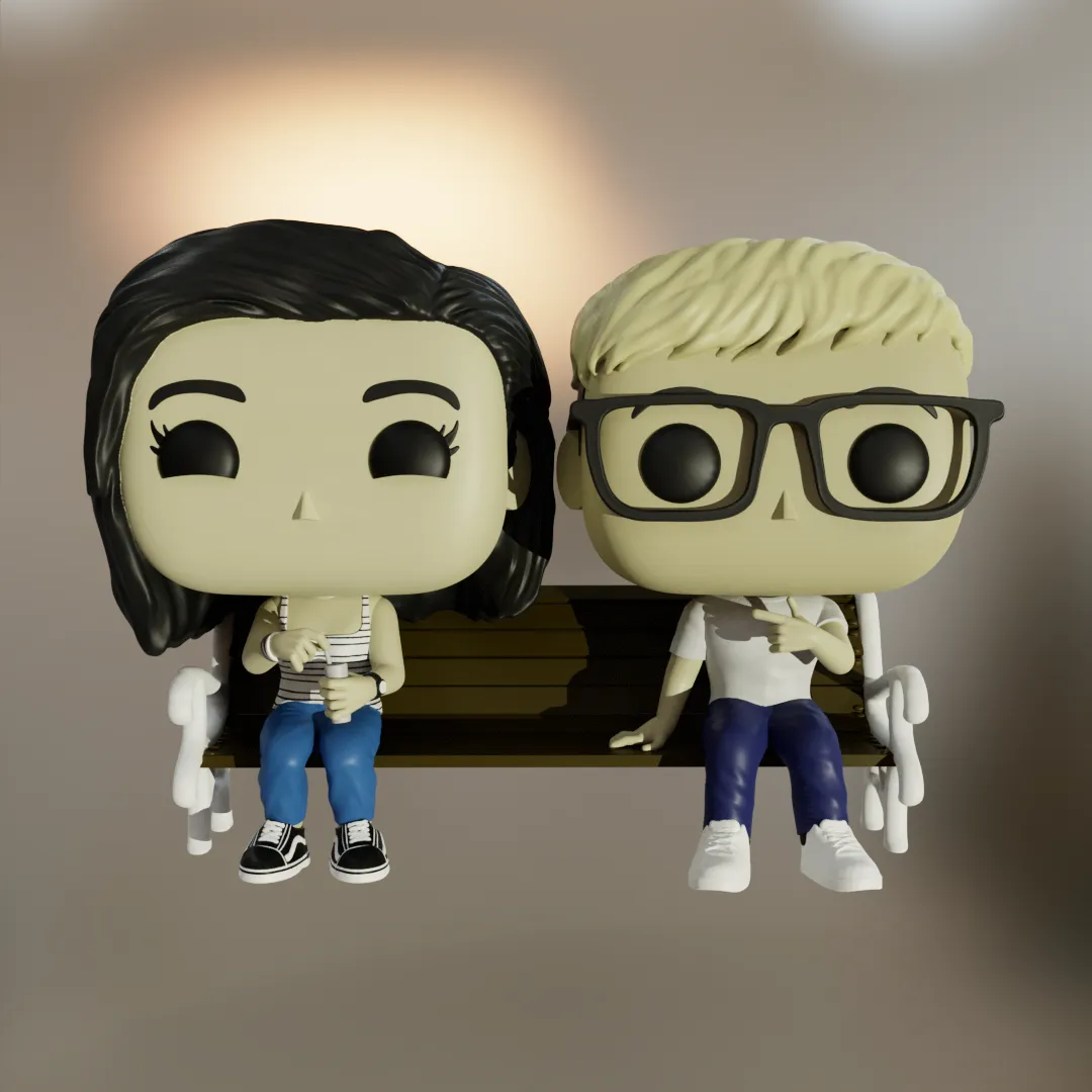Characters & Creatures STL Download - Funko Custom Pareja en bancoby Axos3D