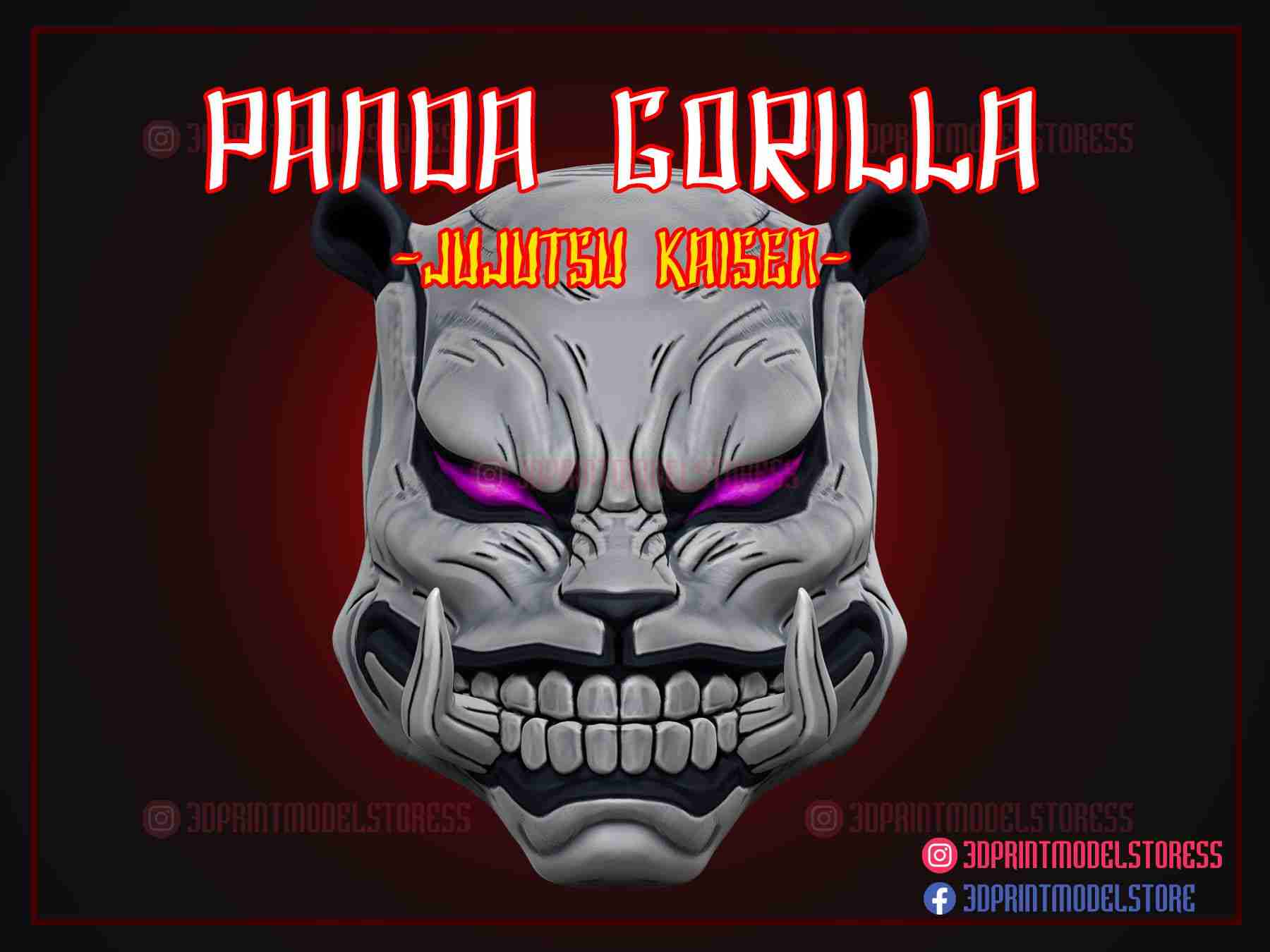 Jujutsu Kaisen Panda Gorilla Mode - Anime Cosplay Mask | Descărcare ...