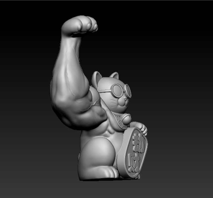 MUSCLE ARM LUCKY CAT | 3D models download | Creality Cloud
