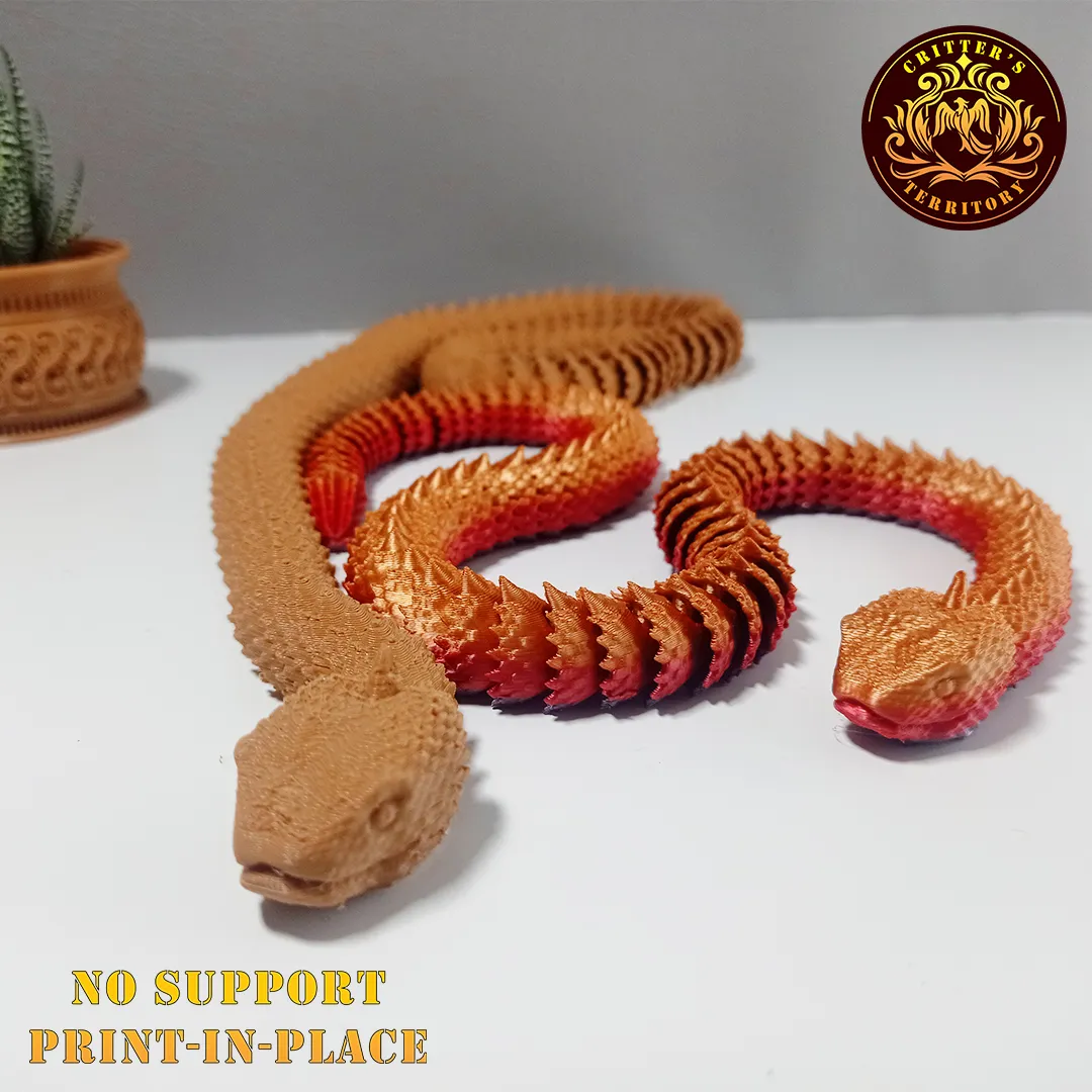 Board Games & Card Games STL Download - articulated spiky viper snakeby ...