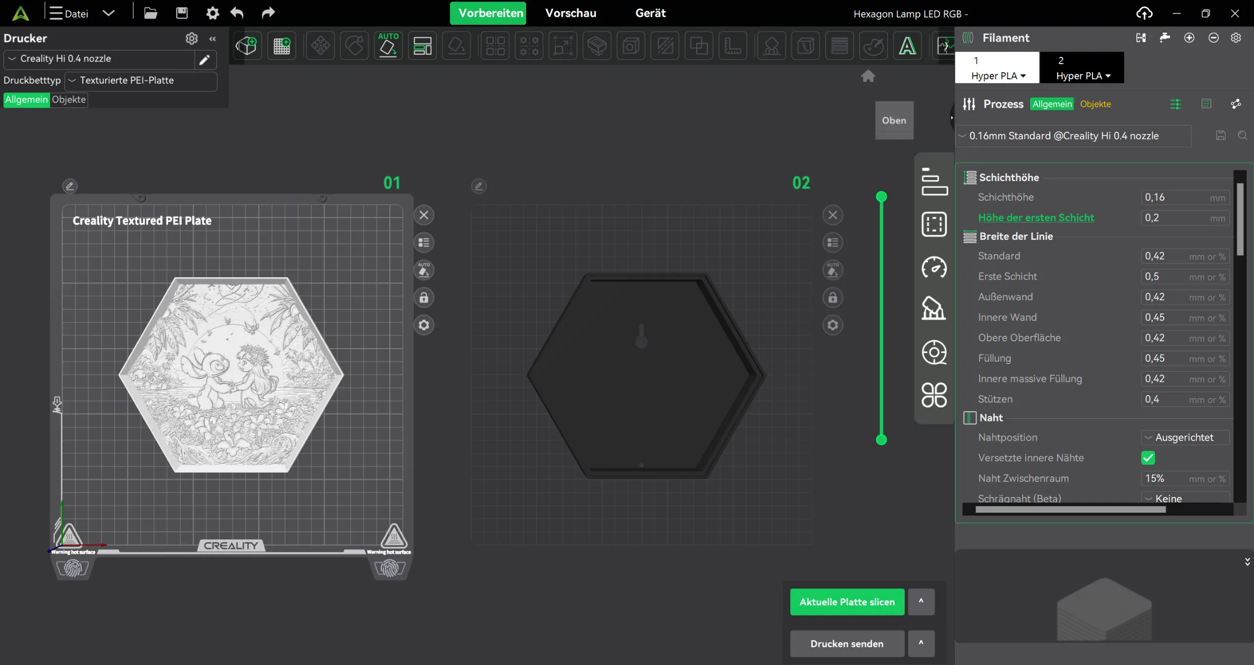 Archivos de impresora 3D | Archivo 3MF | Hexagon Lamp LED RGB - Stitch ...