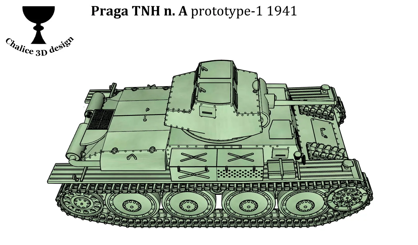 Vehicles & Machinery STL Descarga - Praga TNH n. A / Pz.Kpfw. 38(t ...