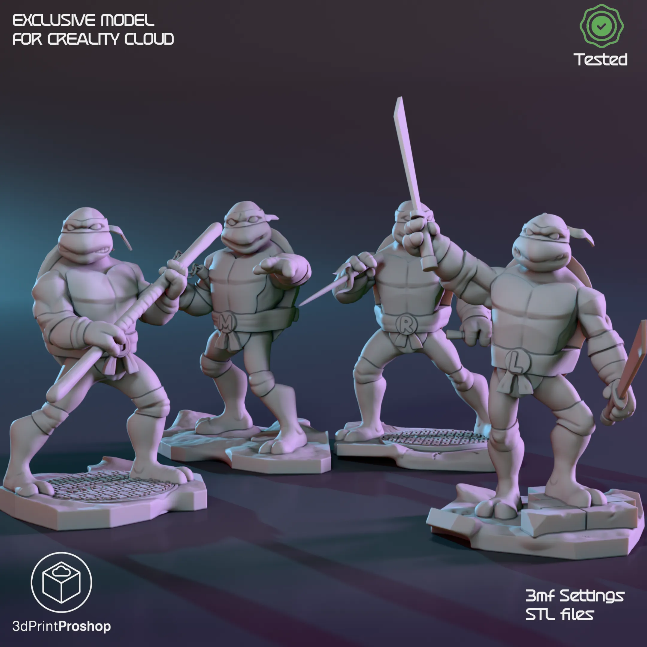 Archivos de impresora 3D | Archivo 3MF | 🐢 Ninja Turtles Miniatures ...